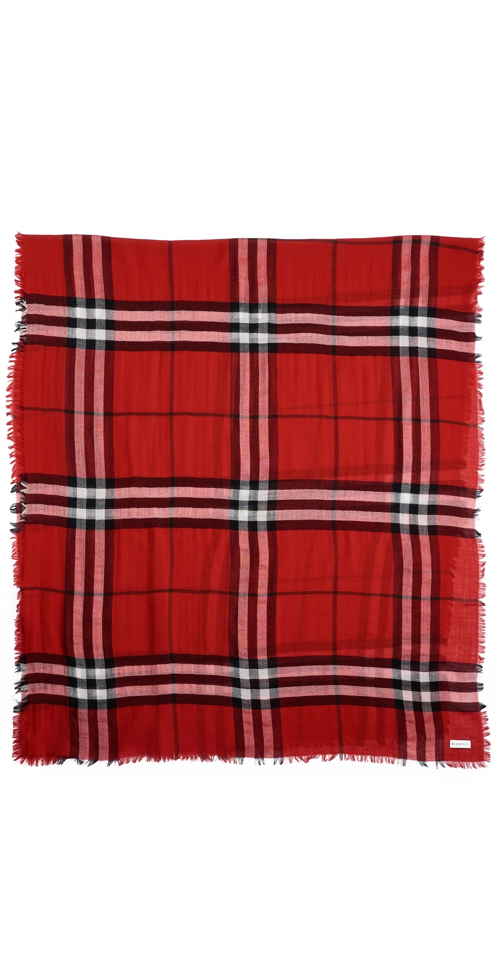 BURBERRY wide check wool scarf